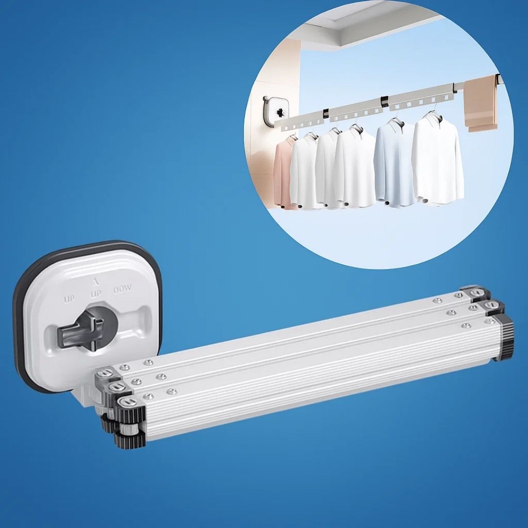 Folding Clothes Hanger | Retractable Wall-Mounted, Stainless Steel Des ...