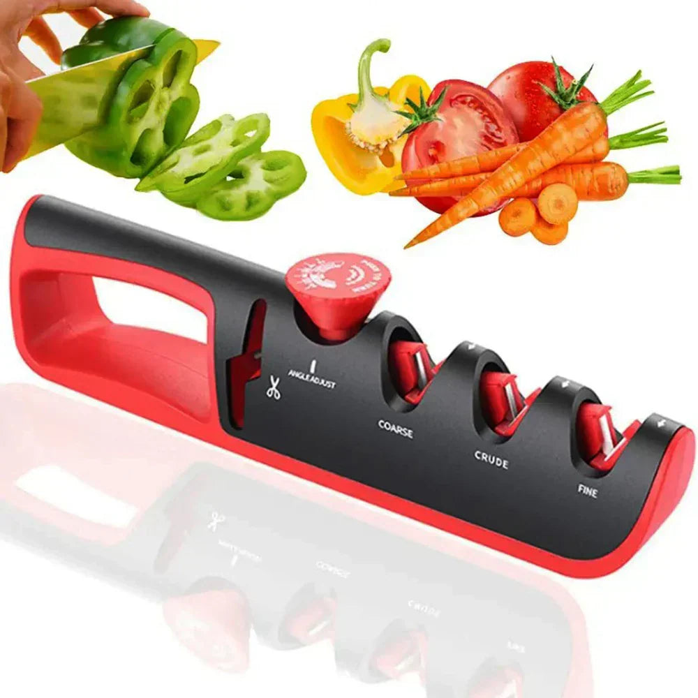 4-in-1 Knife Sharpener | Adjustable Angle, Ergonomic Design & Non-Slip ...