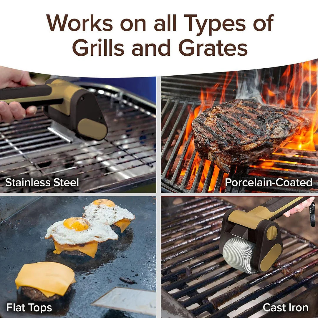 Cordless Electric Grill Cleaner | Bristle-Free, LED Spotlight & Fast 3 ...
