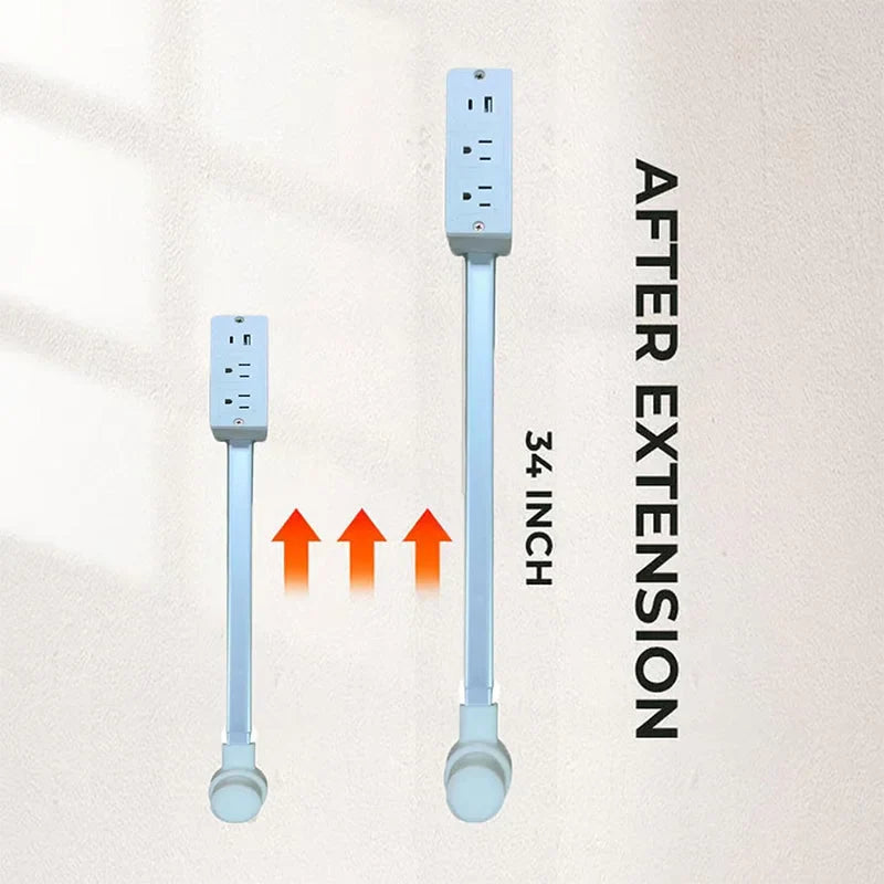 Power Socket Expander | Adjustable 180-Degree Rotating Base with USB-A ...