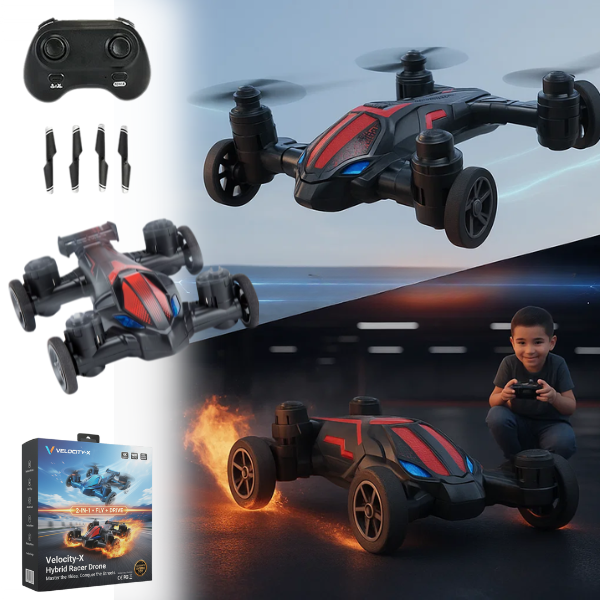 2-in-1 Drone Car Hybrid | Fly & Drive Stunt Vehicle – Dual Mode RC Toy ...