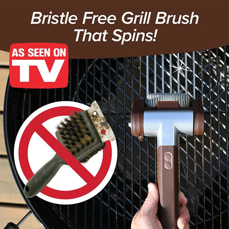 Cordless Electric Grill Cleaner | Bristle-Free, LED Spotlight & Fast 3 ...